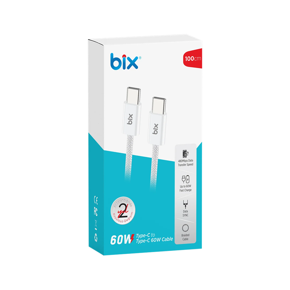 Bix BX04CC 60W Type-C to Type-C Kablo | ITOPYA