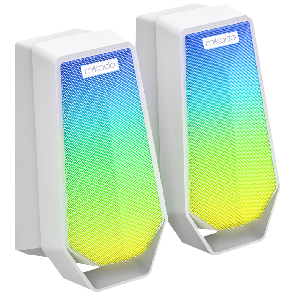 MIKADO MD-188 2.0 5W*2 RGB Beyaz Bluetooth Gaming Speaker Hoparlör | ITOPYA