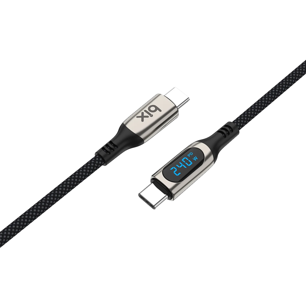 Bix BXCC243 Type-C to Type-C 240W 480Mbps E-Marker Çip Örgülü Sarj ve ...