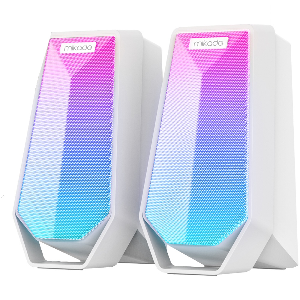 MIKADO MD-188 2.0 5W*2 RGB Beyaz Bluetooth Gaming Speaker Hoparlör | ITOPYA