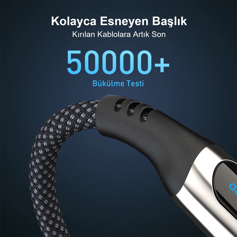 Bix BXCC243 Type-C to Type-C 240W 480Mbps E-Marker Çip Örgülü Sarj ve ...