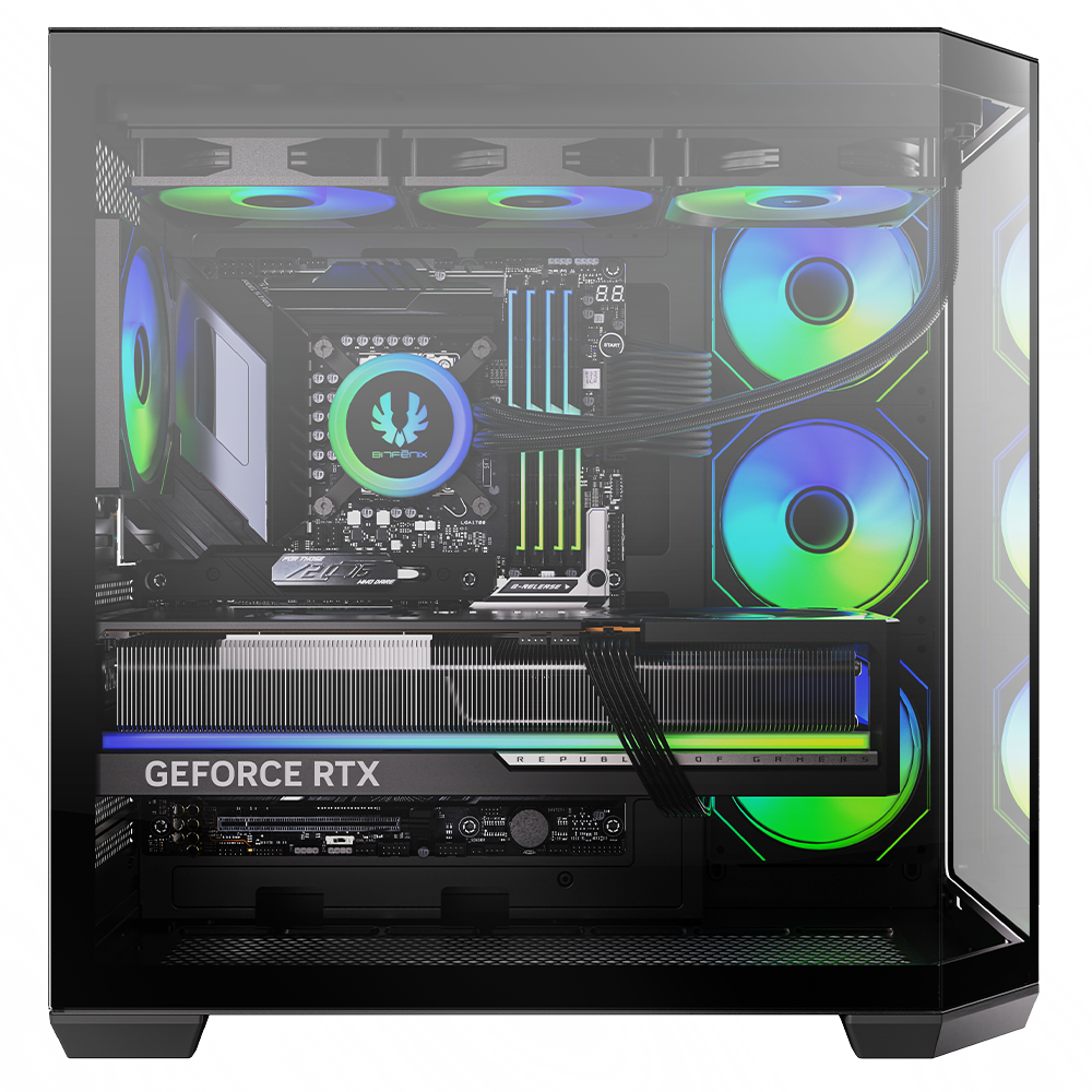 BitFenix Mirror T10 850W 80+ Bronze Tempered Glass ARGB USB 3.1 ATX Mid ...