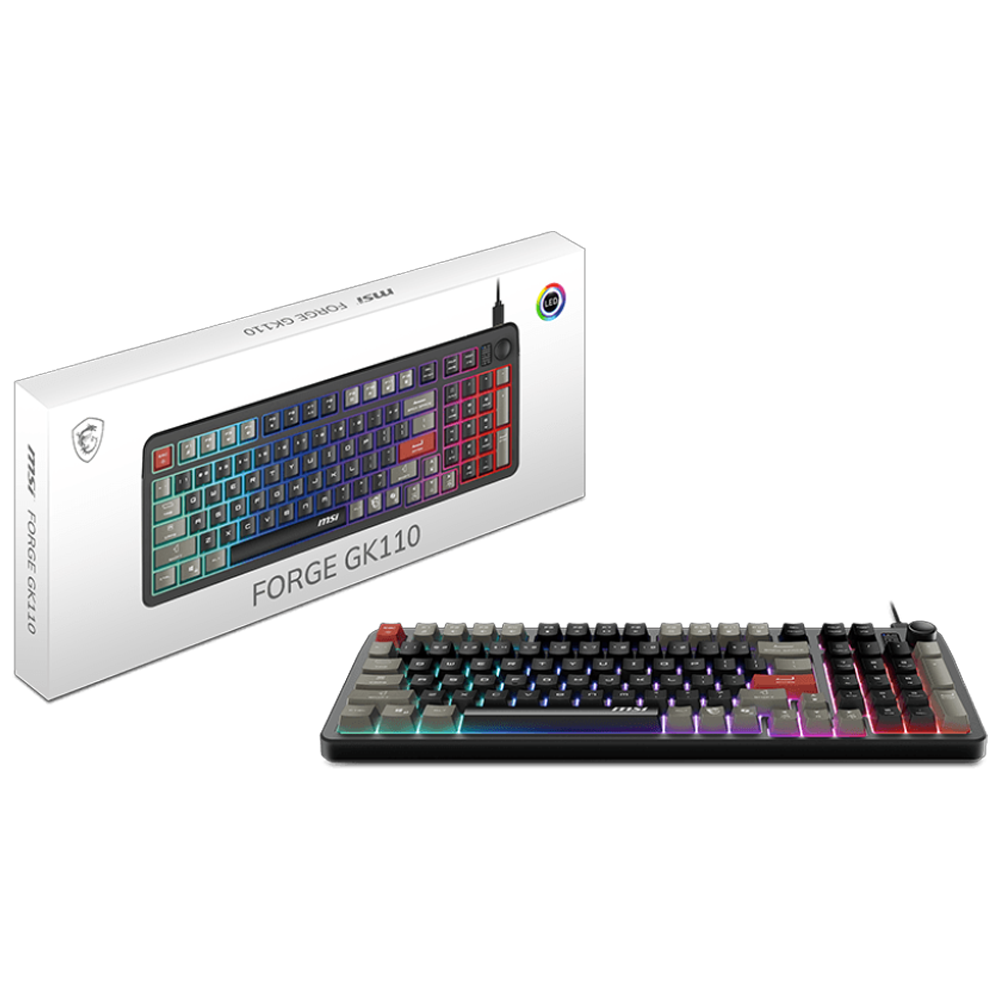MSI FORGE GK110 Membrane Switch RGB Türkçe Kablolu Gaming Klavye | ITOPYA